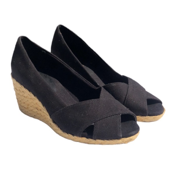 Chaps | Shoes | New Chaps Peep Toe Canvas Wedge Sandal | Poshmark
